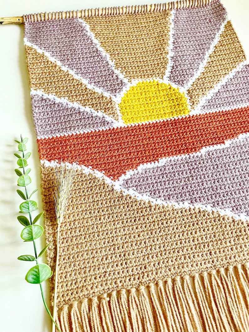 Crochet Pattern | the Sunset Peak Wall Hanging | Wall Hanging Crochet ...