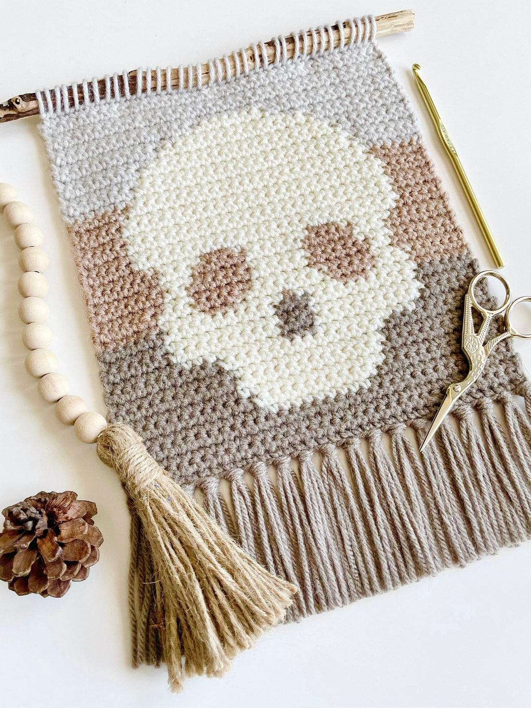 Crochet Pattern | the Simple Skull Wall Hanging | Wall Hanging Crochet ...