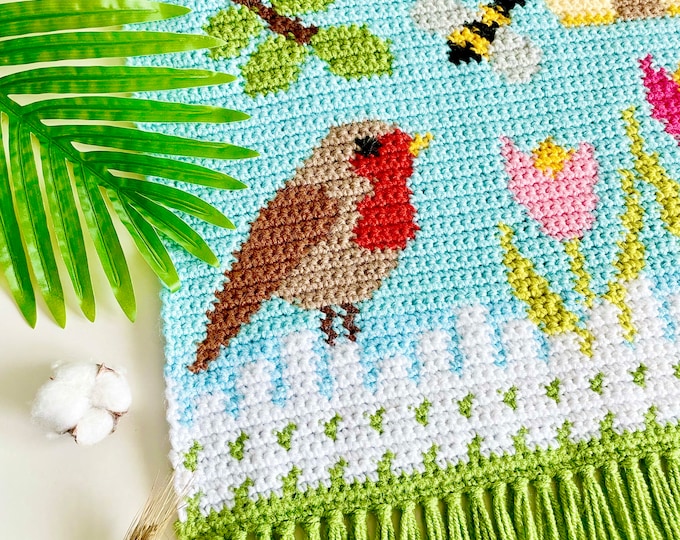 Spring Wall Hanging | Hello Spring Wall Hanging | Crochet Wall Hanging ...