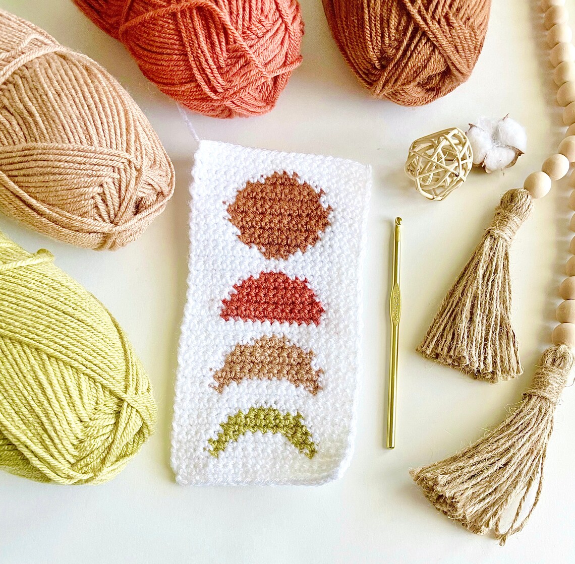 Crochet Pattern | the Teeny Weanie Moon Phase Wall Hanging | Wall ...