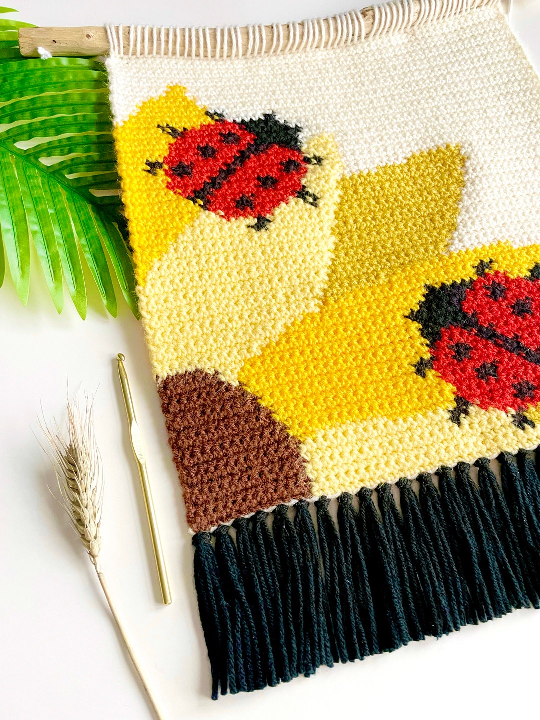 Crochet Pattern | Ladybugs in the Spring Wall Hanging | Wall Hanging ...