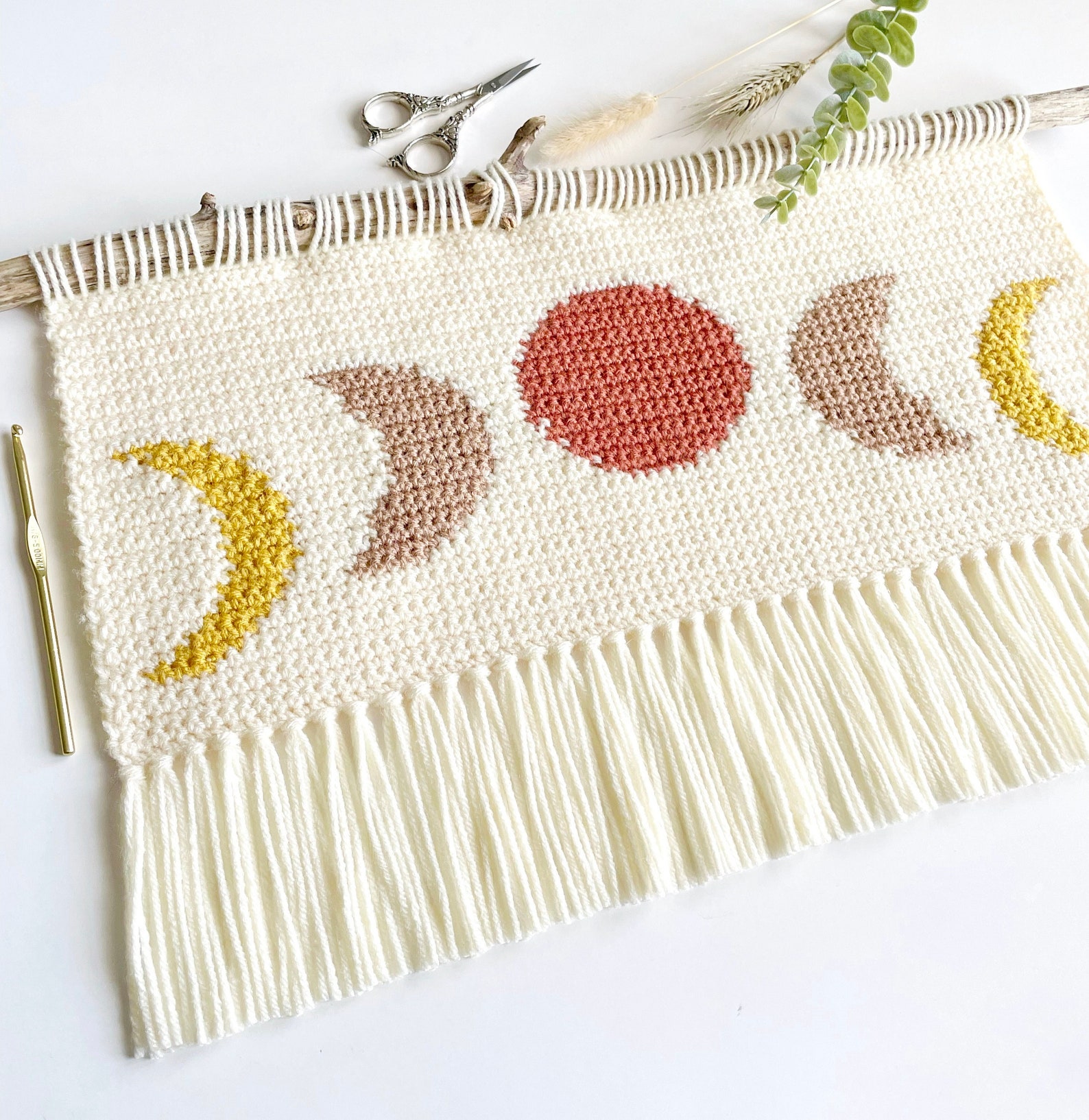 Crochet Pattern | the Moon Child Wall Hanging | Wall Hanging Crochet ...