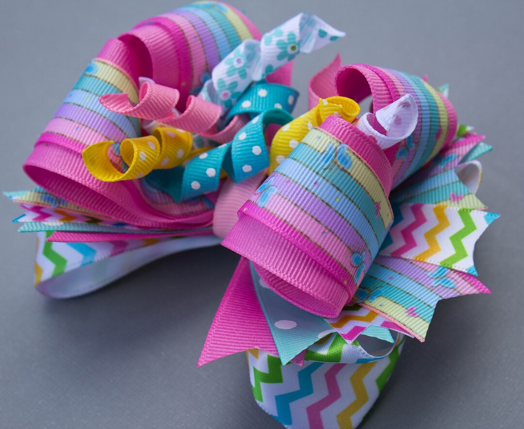 Rainbow Birthday Hair Bow, Birthday Bow, Rainbow Hair Bow, Rainbow Bow ...