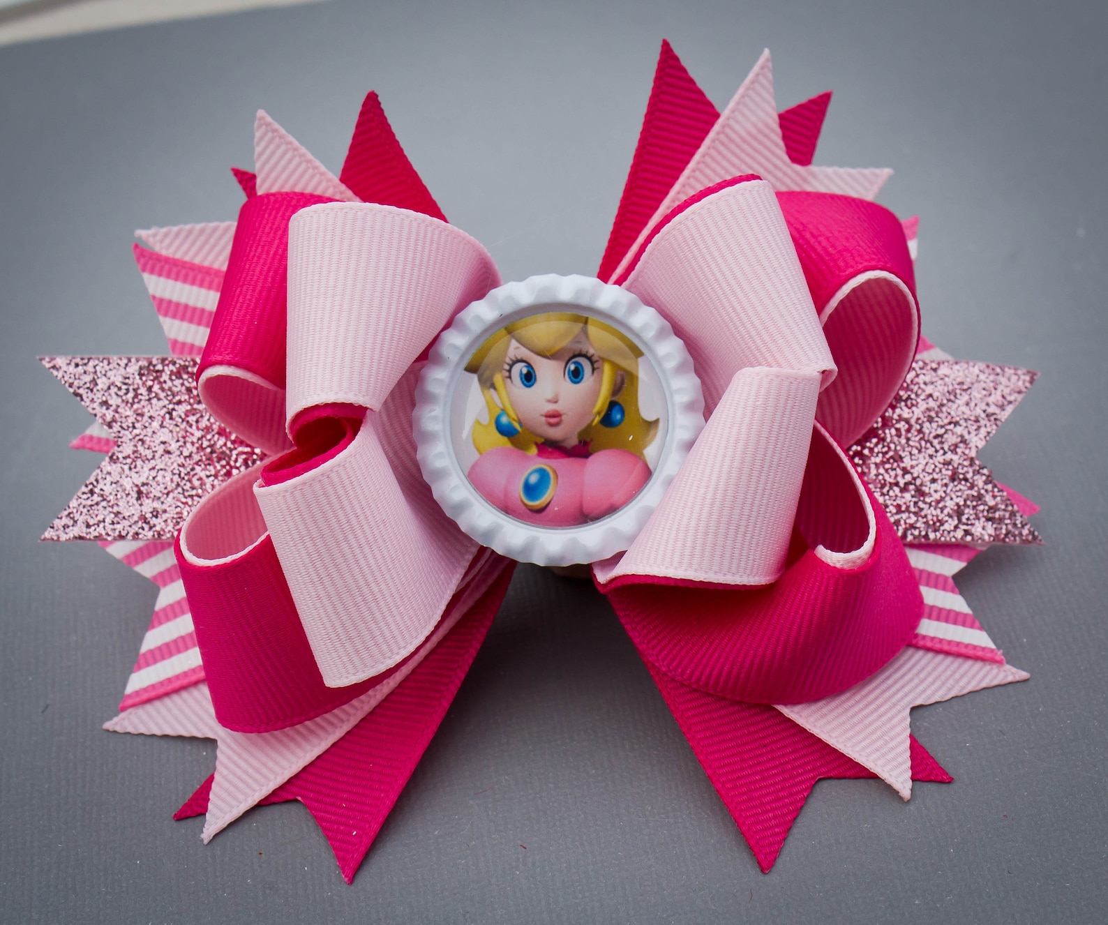 Princess Peach Bow, Princess Peach Hair Bow, Princess Peach Birthday ...