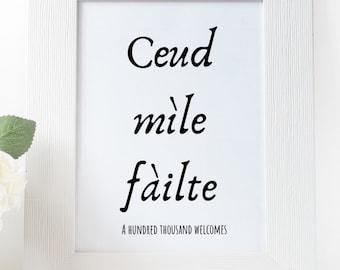 Irish Welcome Cead Mile Failte A Hundredthousand Welcomes - Etsy