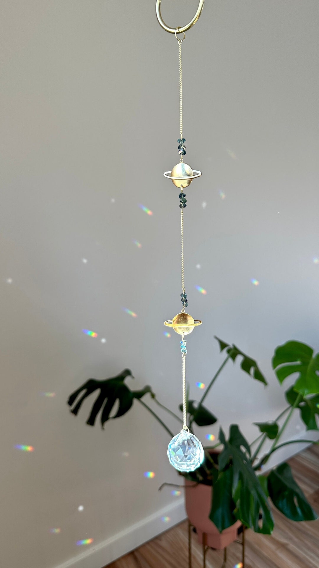 Saturn Suncatcher, Planet Room Decor, Brass Wall Hanging - Etsy