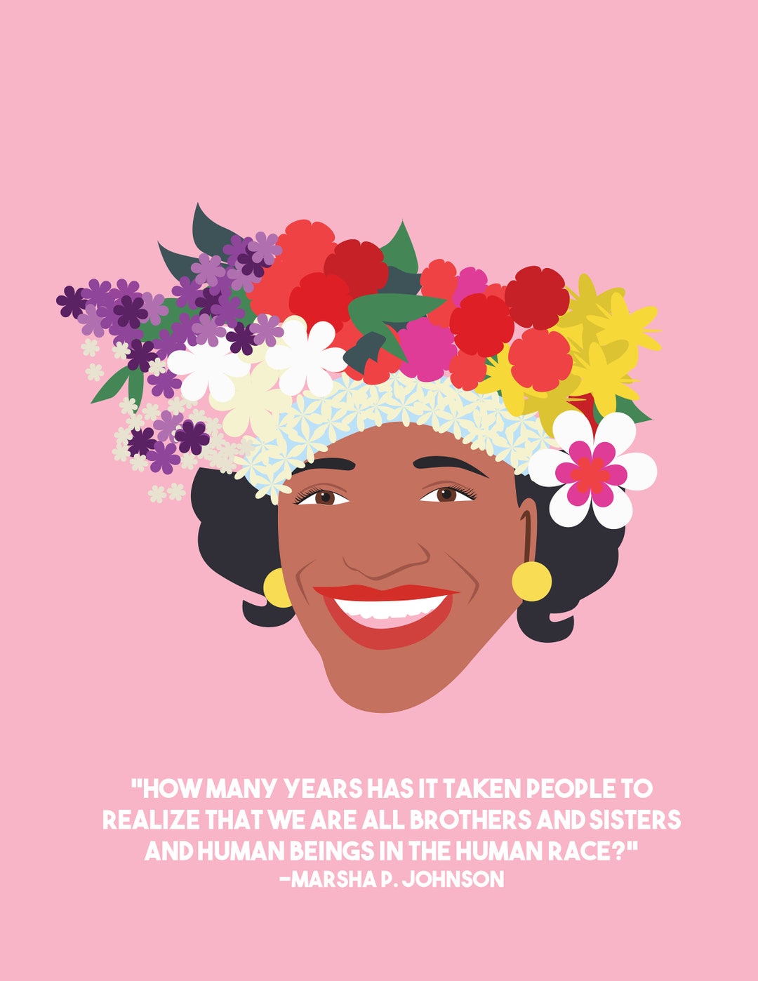 Marsha P Johnson Quote Art Print Digital Download Etsy