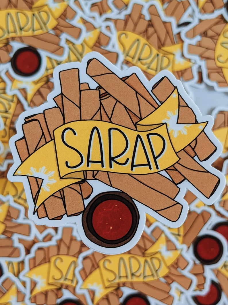 Sarap Lumpia Matte Vinyl Die Cut Sticker, Filipino Food, Filipina ...
