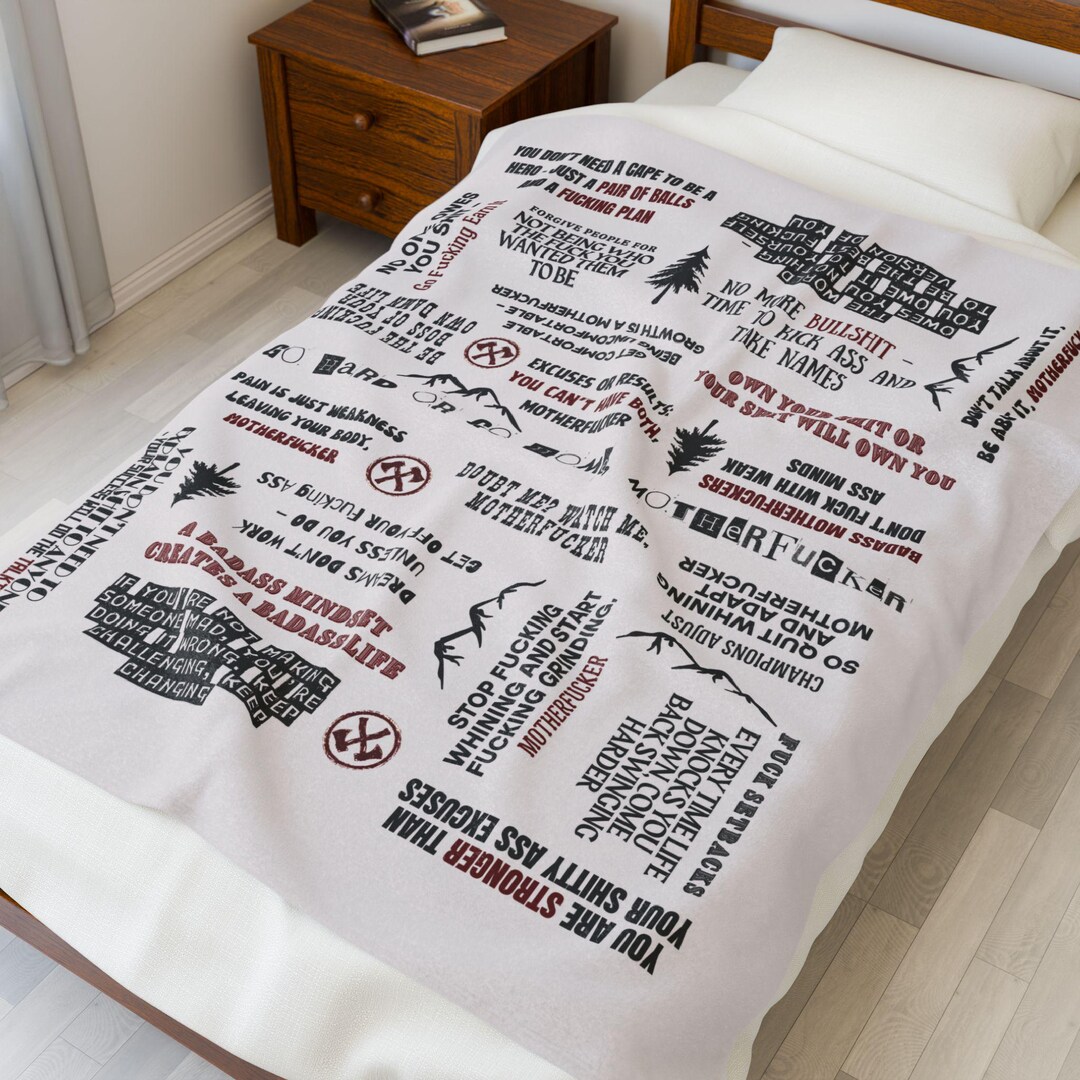 Badass Affirmation Blanket: Edgy Motivational Velveteen Plush Throw - Etsy