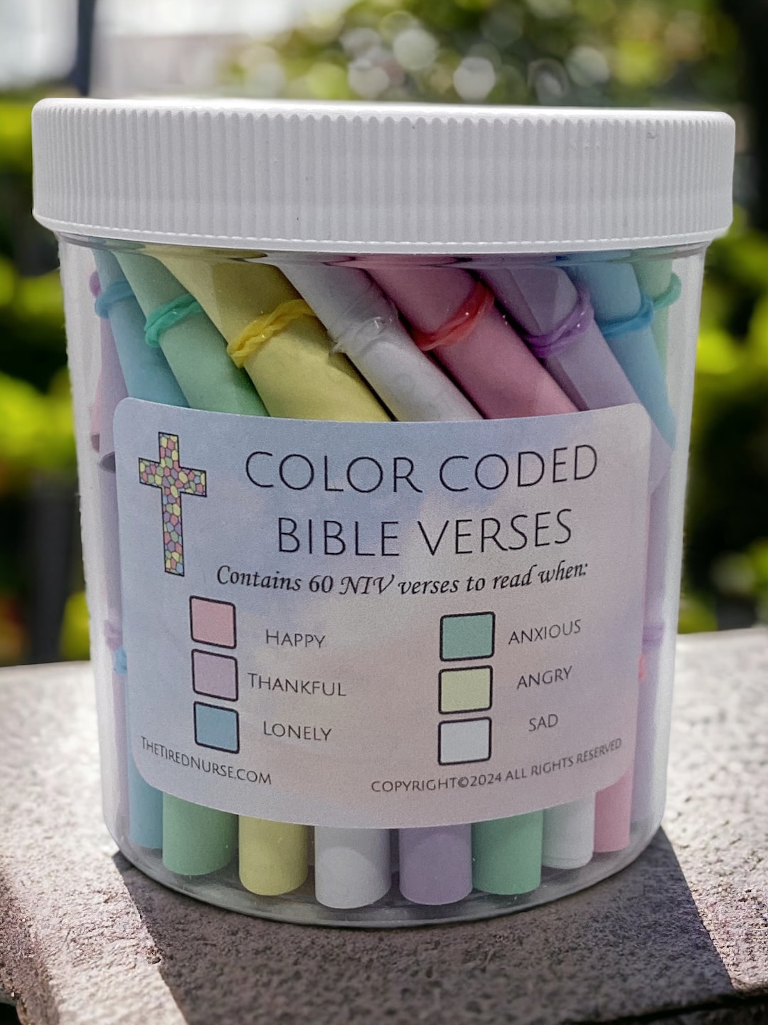 NEW Color-coded Bible Verses Affirmation Jar 60 Scrolls in Pastel ...