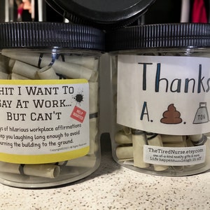 Funny Work Affirmation Jar Shit I Want to Say at Work but Can't office ...