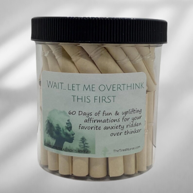 Overthinker Quirky Affirmations Jar | Wait, Let Me Overthink This | 60 ...