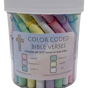 NEW Color-coded Bible Verses Affirmation Jar 60 Scrolls in Pastel ...