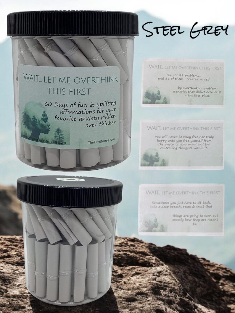 Overthinker Quirky Affirmations Jar | Wait, Let Me Overthink This | 60 ...