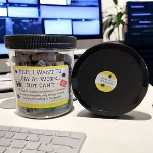 Funny Work Affirmation Jar Shit I Want to Say at Work but Can't office ...