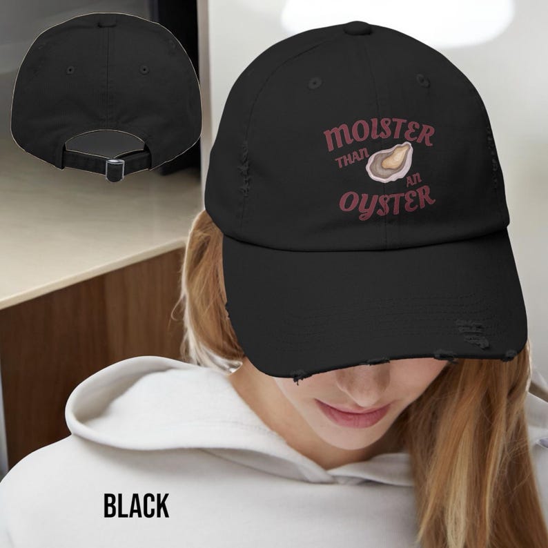 Moister Than an Oyster Hat | Naughty Distressed Dad Cap | Funny Sexual ...