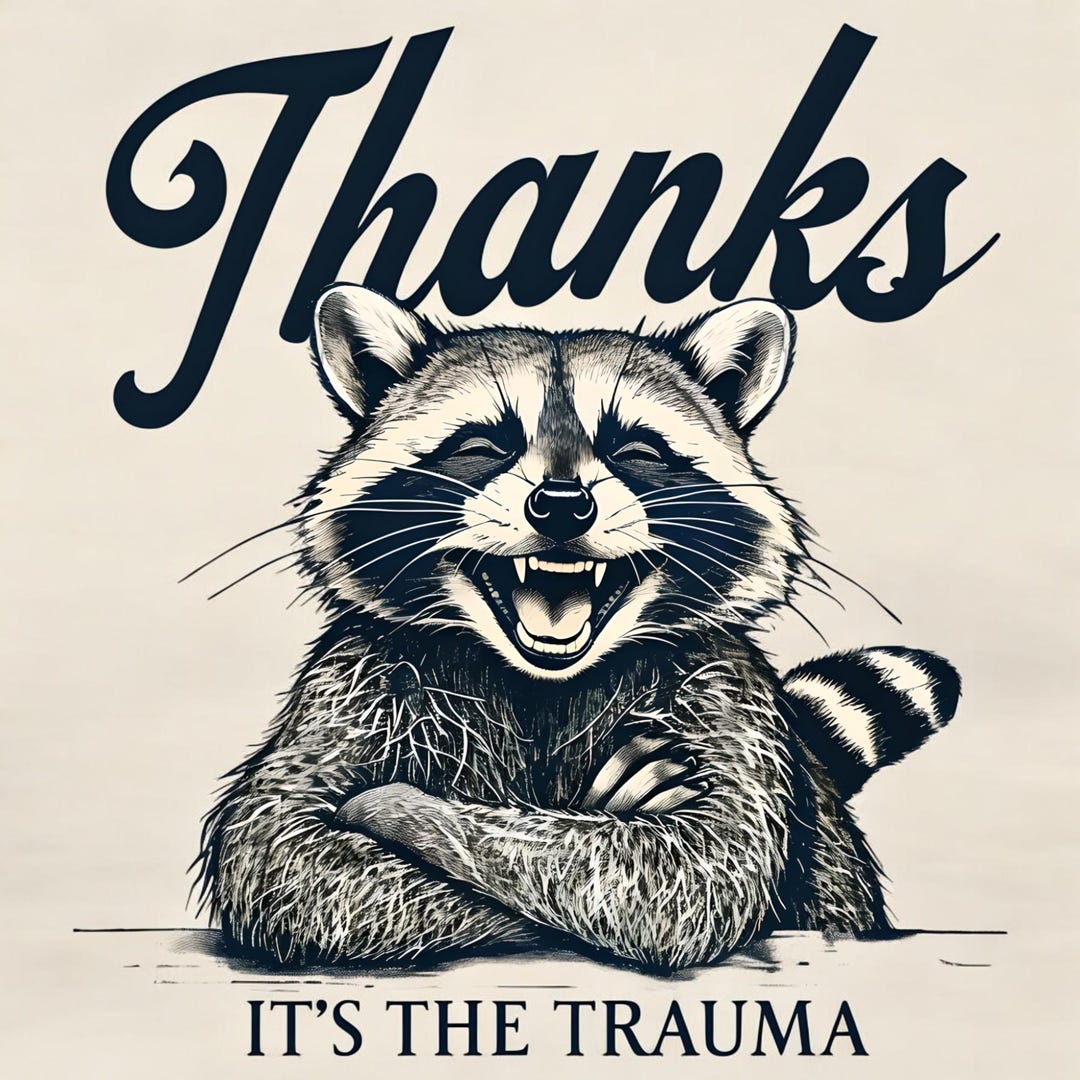 Thanks, It's the Trauma Smug Raccoon for the Emotionally Unstable ...