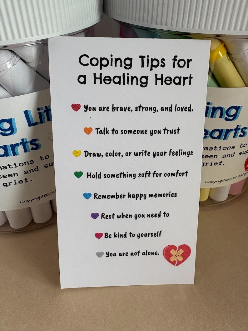 Kids Grief Affirmation Jar | Mending Little Hearts | Comfort Gift for ...