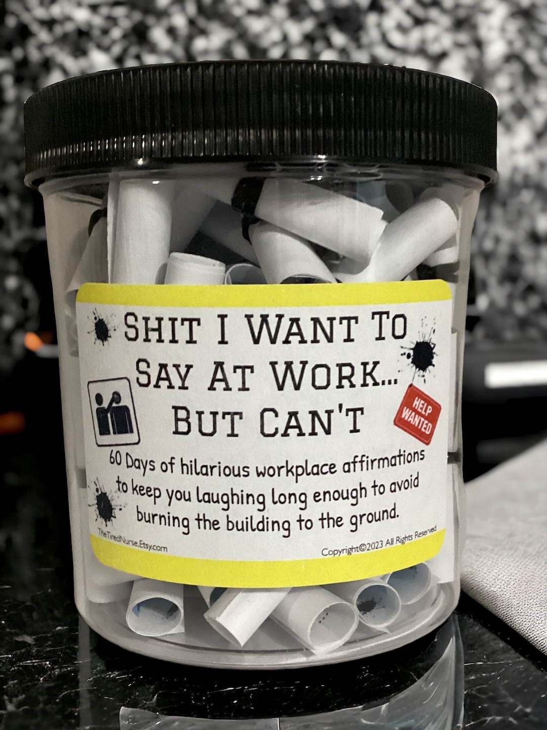 Funny Work Affirmation Jar Shit I Want to Say at Work but Can't office ...