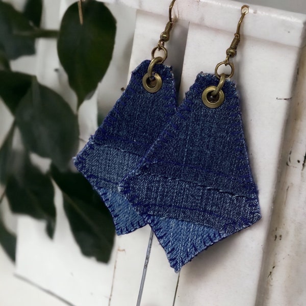 Denim Earrings - Etsy