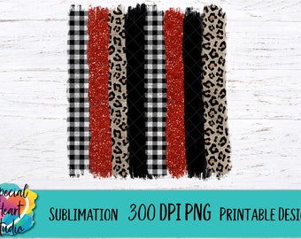 Brush Strokes Buffalo Plaid Leopard 300 DPI PNG Digital | Etsy