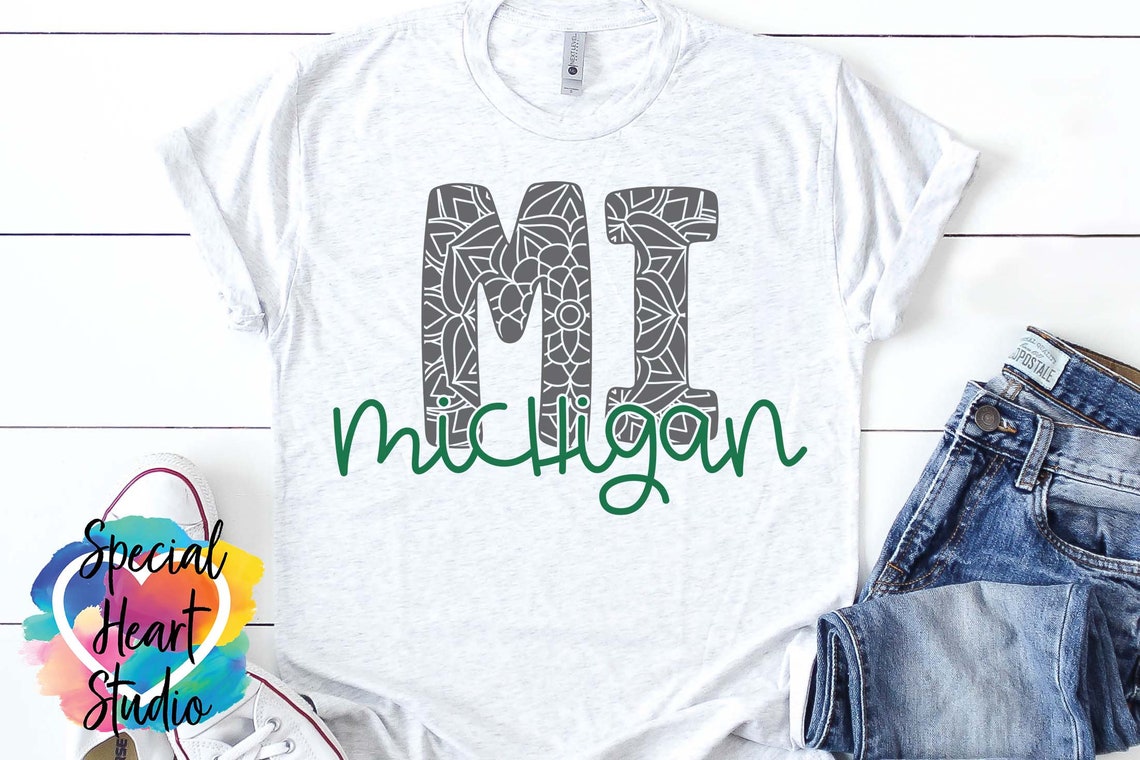 Michigan SVG, Michigan Mandala SVG, Dxf, Eps, Png File, Michigan MI ...