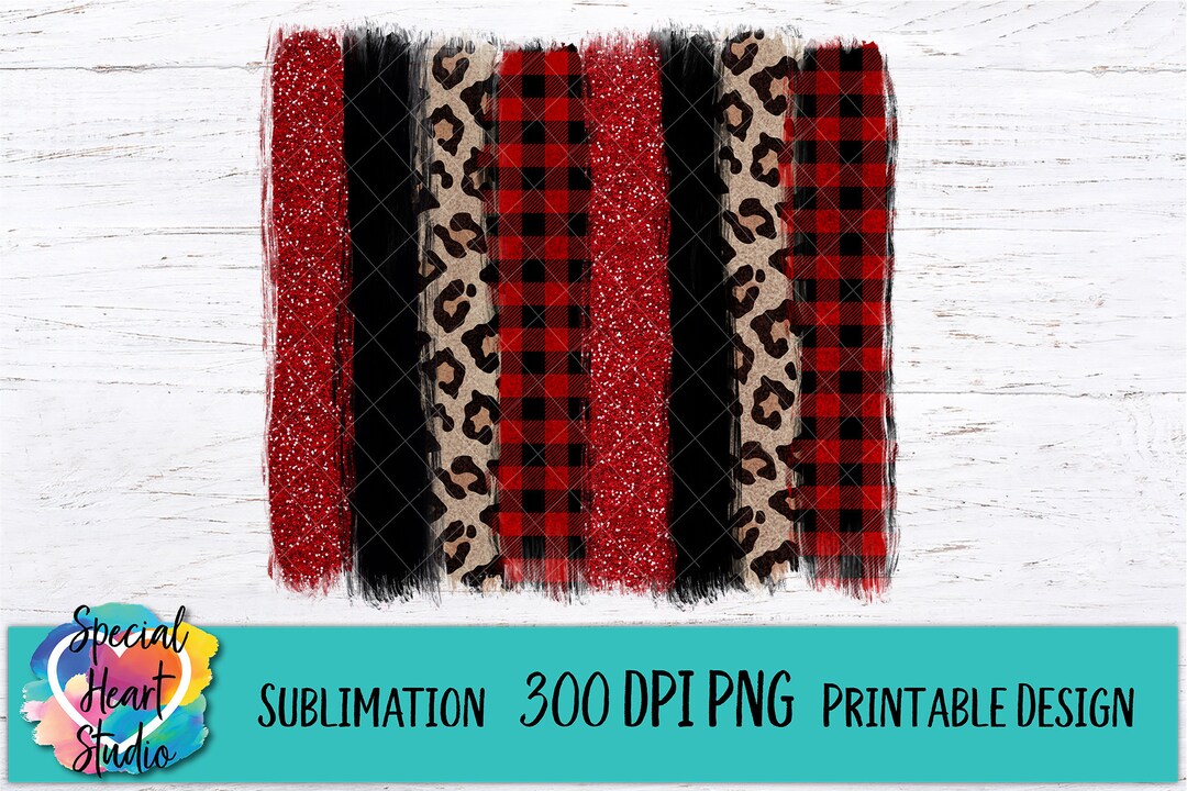 Brush Strokes Buffalo Plaid, Leopard 300 DPI PNG Digital Download ...