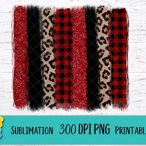 Brush Strokes Buffalo Plaid Leopard 300 DPI PNG Digital - Etsy