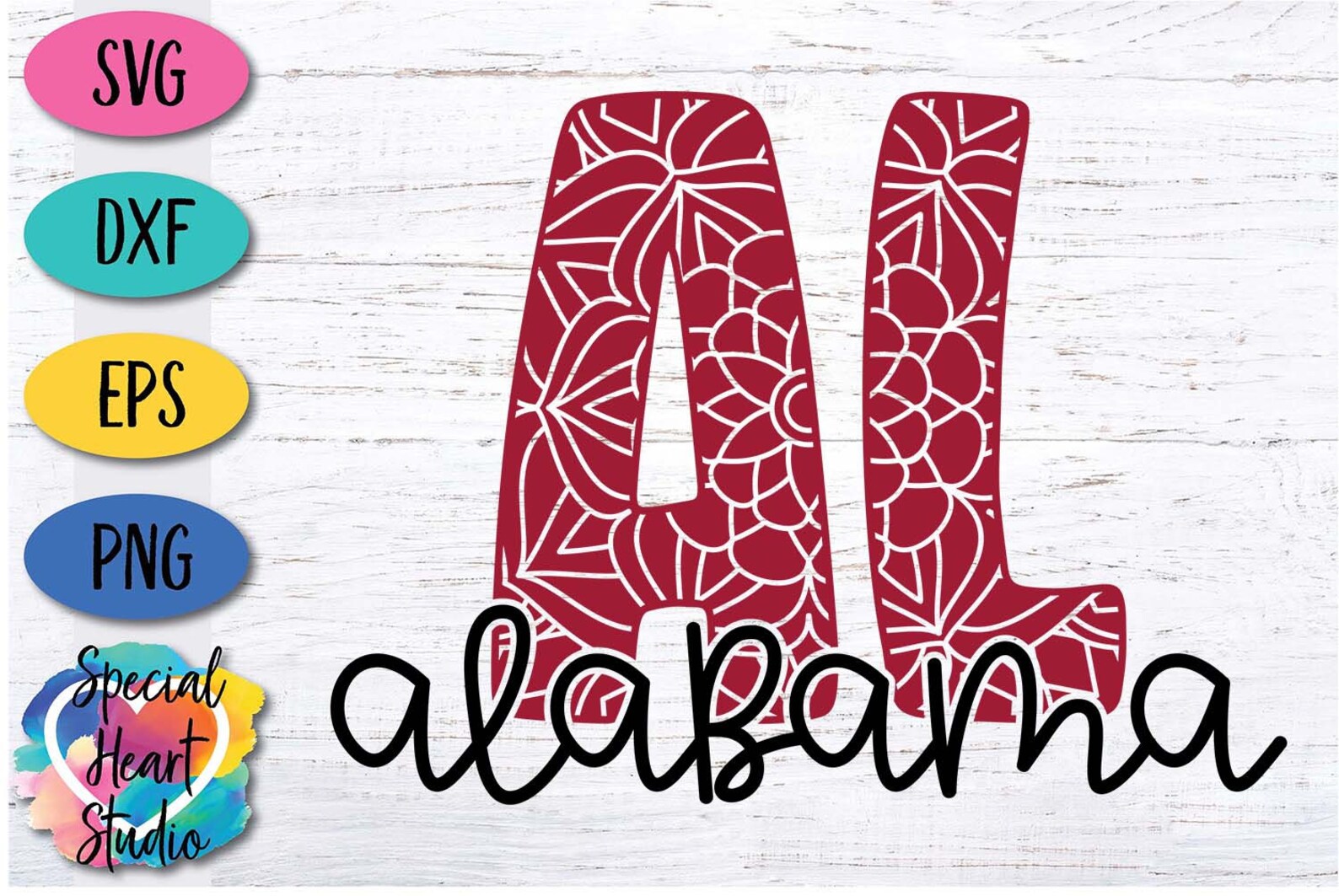 Alabama SVG Alabama Mandala SVG Dxf Eps Png File Alabama | Etsy