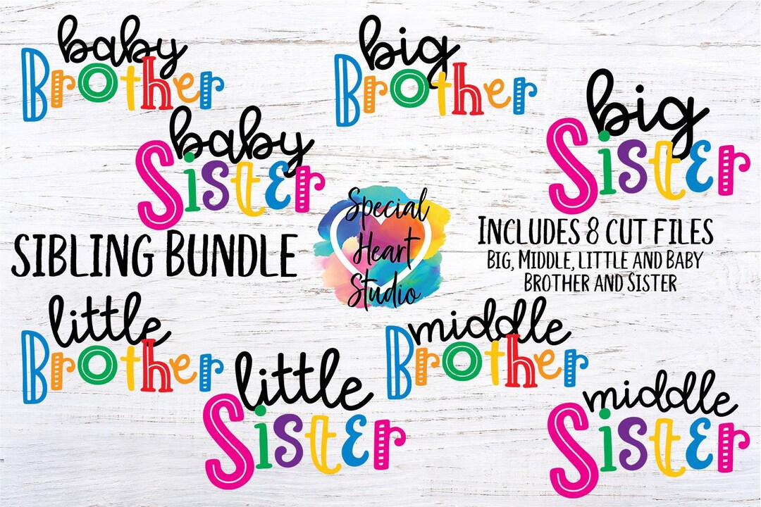 Sibling Bundle SVG, Brother and Sister Family Svg, Dxf, Png, Eps ...