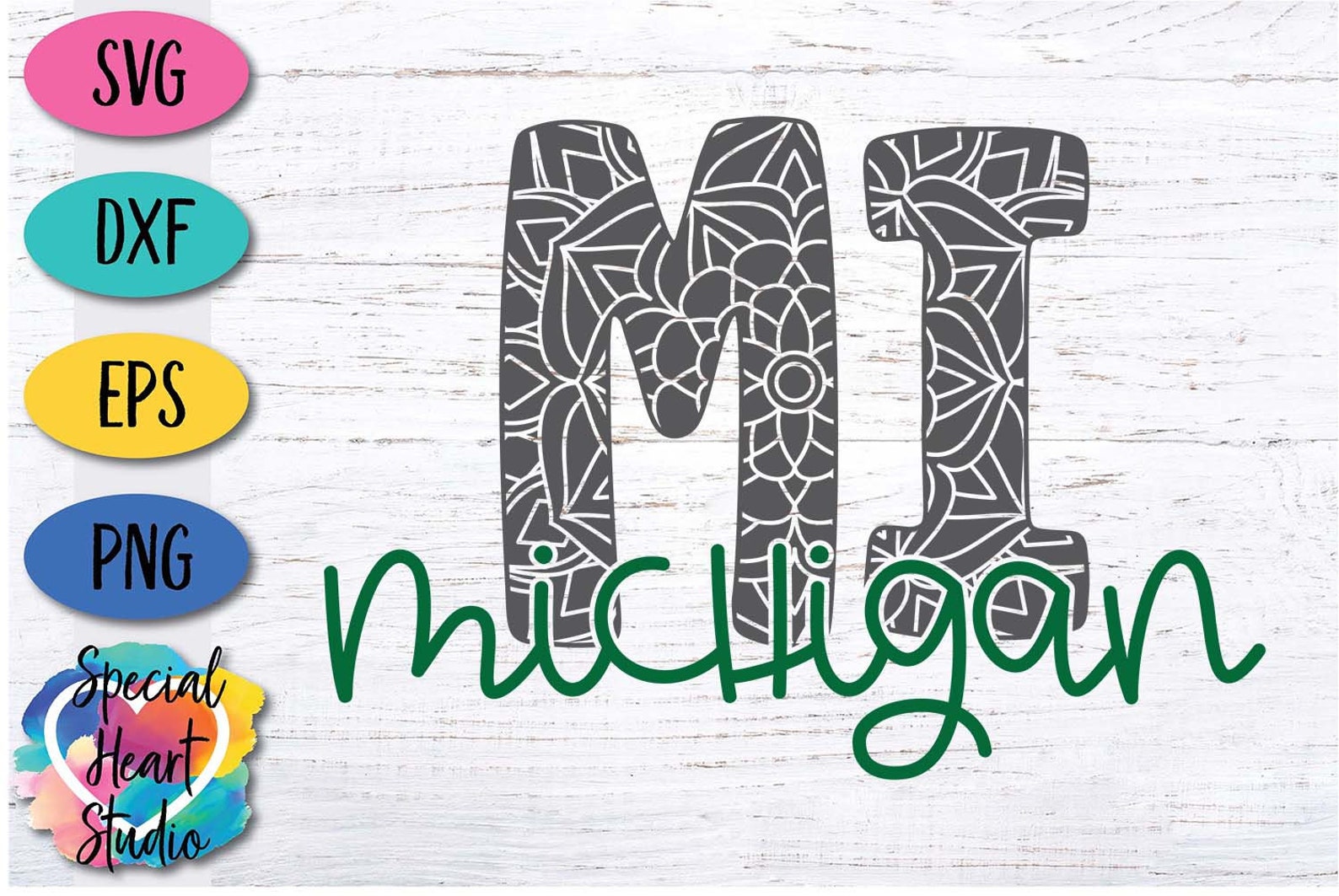 Michigan SVG Michigan Mandala SVG Dxf Eps Png File - Etsy