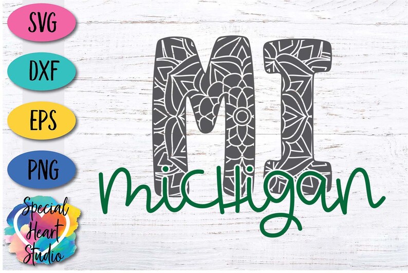 Michigan SVG Michigan Mandala SVG Dxf Eps Png File - Etsy
