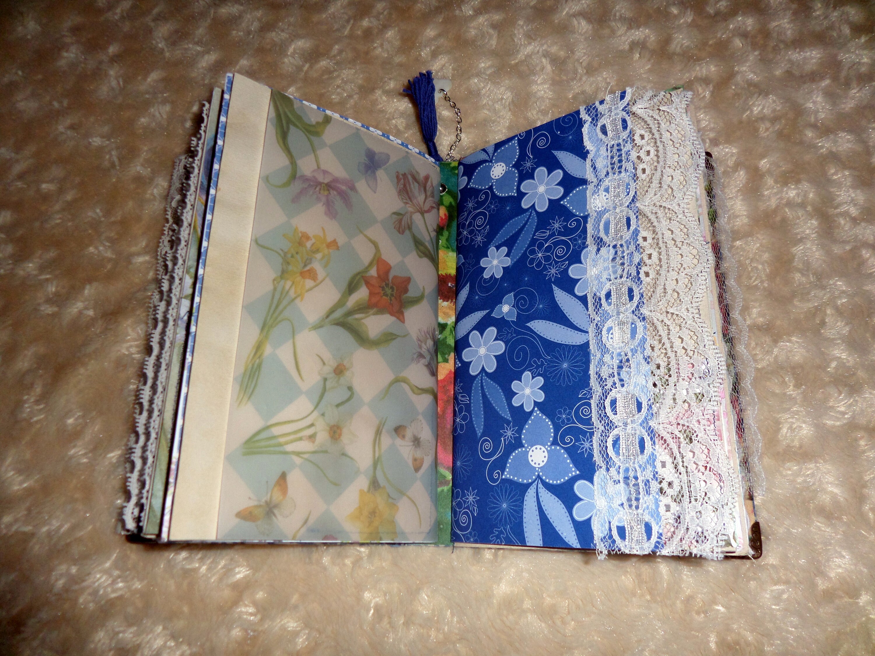 Junk Journal, Memory Journal, Writing Journal, Keepsake Journal, Lace ...