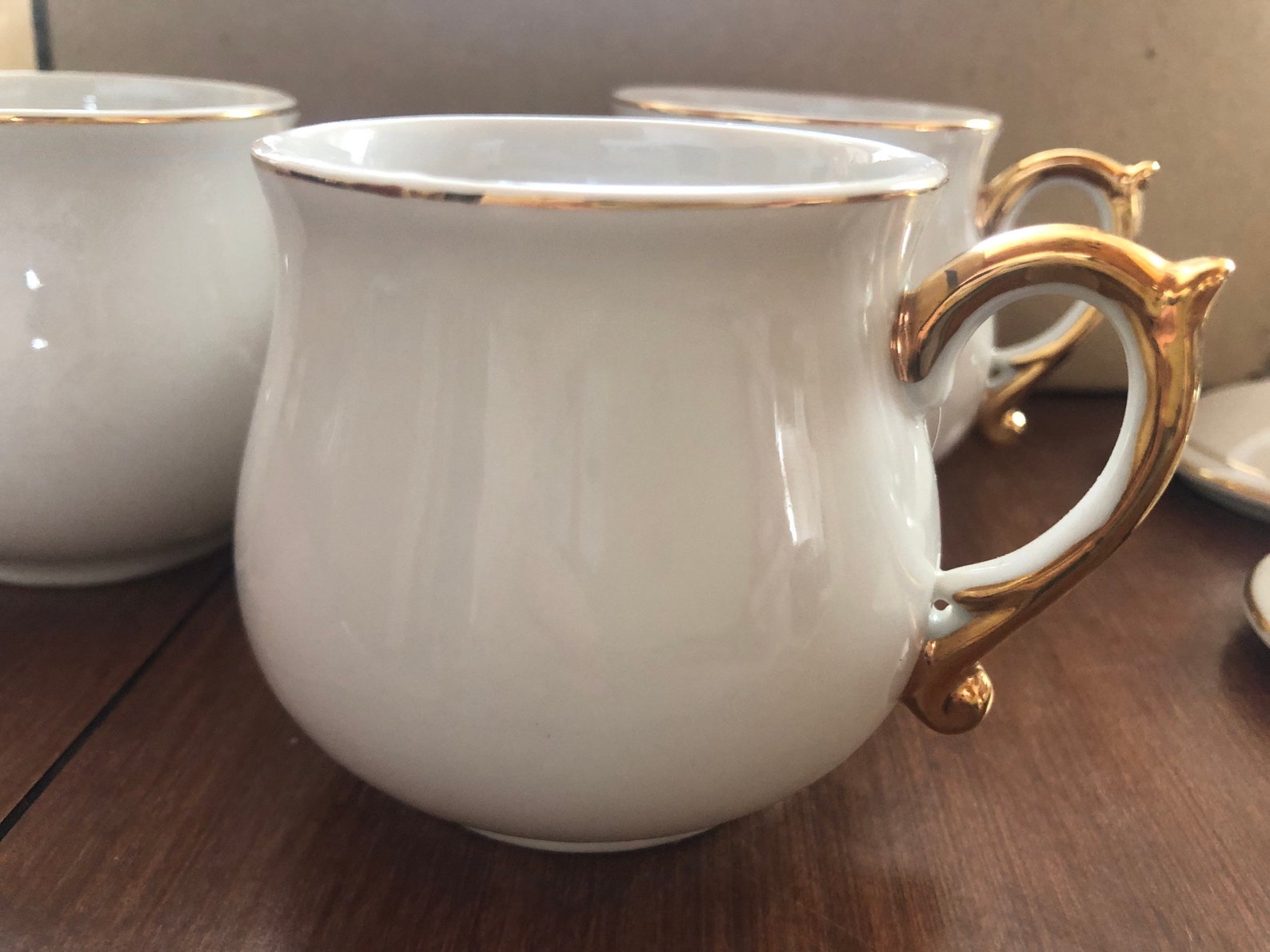 Pots De Cream Vintage by Shafford Golden Heirloom Pattern Set of 3 Pots ...