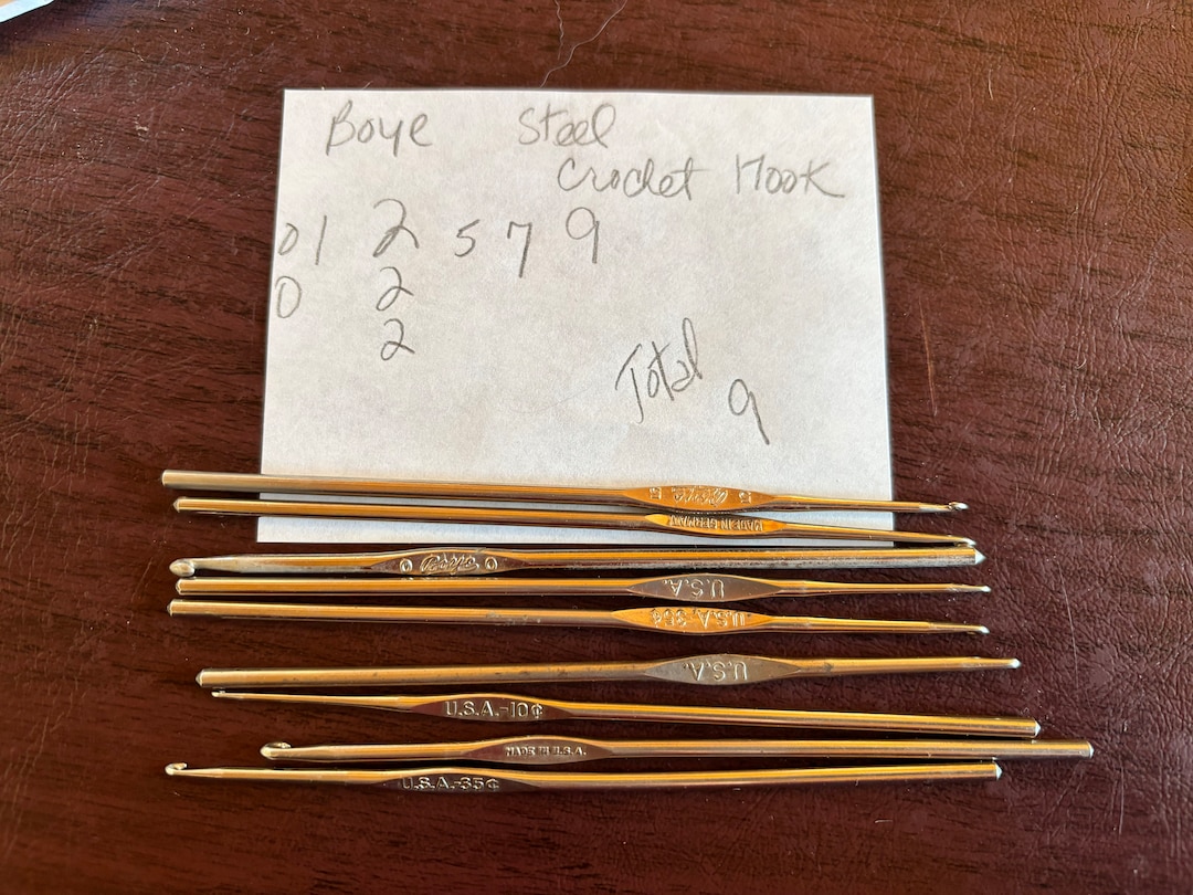 Boye Vintage Steel Crochet Hooks Set of 9 Assorted Sizes - Etsy