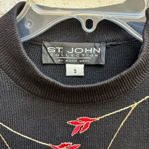 St John Collection Marie Gray Vintage Black Dragonfly Sweater With Embellishments Size S - Etsy