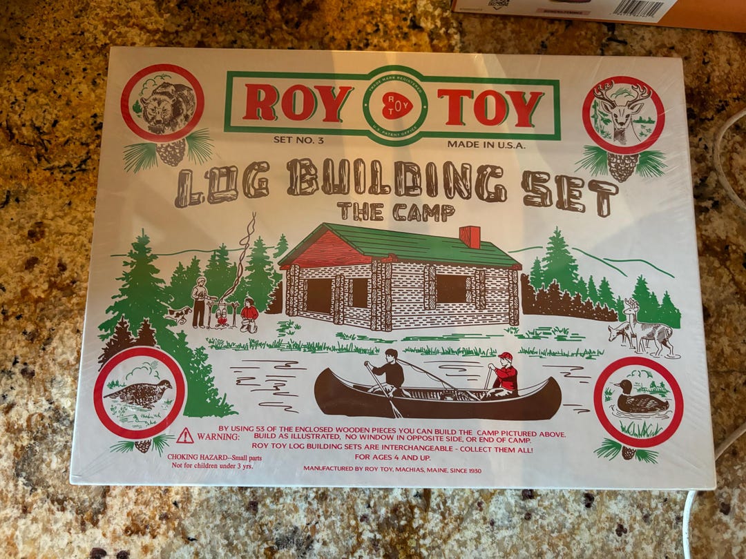 Roy Toy NIB Log Building Camp Set - Etsy