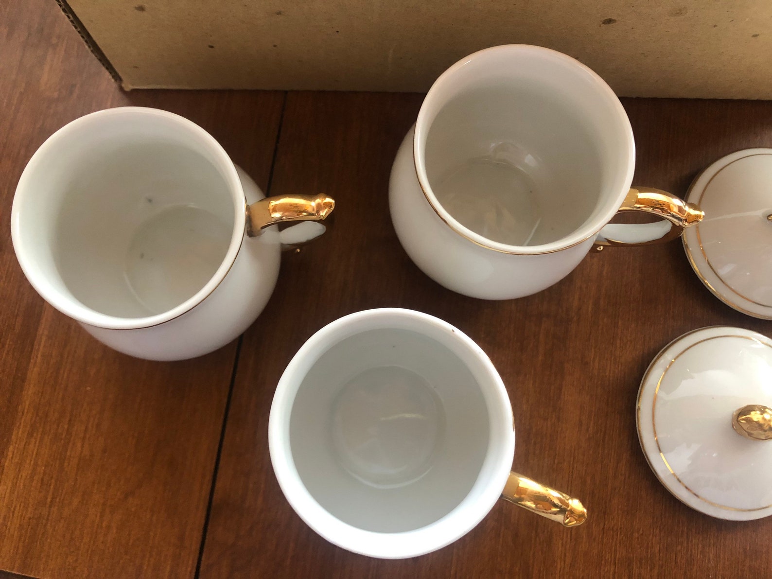 Pots De Cream Vintage by Shafford Golden Heirloom Pattern Set of 3 Pots ...