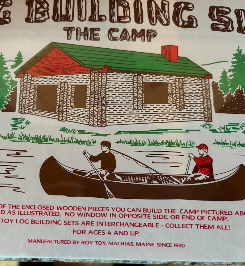 Roy Toy NIB Log Building Camp Set - Etsy