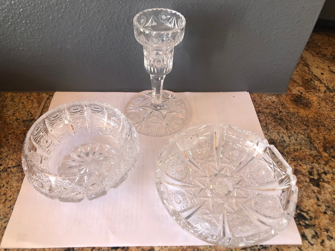 Bohemian Hand Cut Queen Lace Crystal Collection of 3 - Etsy