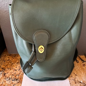 Coach Vintage Preowned RARE Bottle Green Rucksack Backpack - Etsy