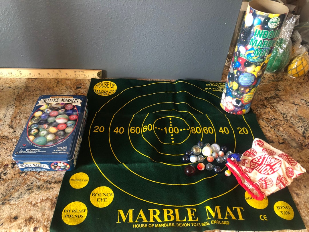 House of Marbles NWOT Vintage Mat Kit and Tin of 160 Marbles - Etsy