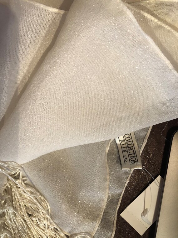 Vintage white evening wrap - Gem