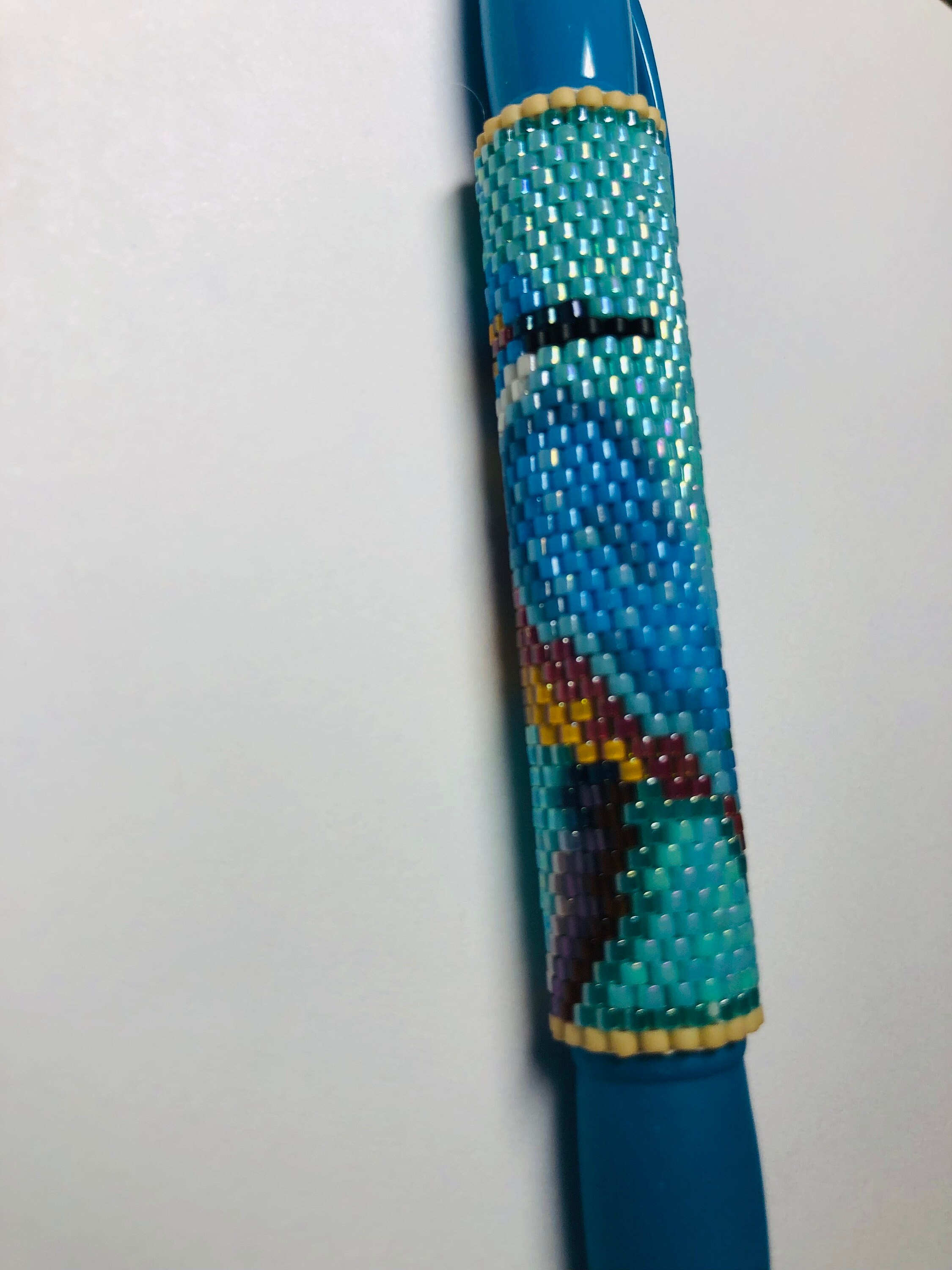 Kingfisher Bird Pen Wrap Seed Bead - Etsy