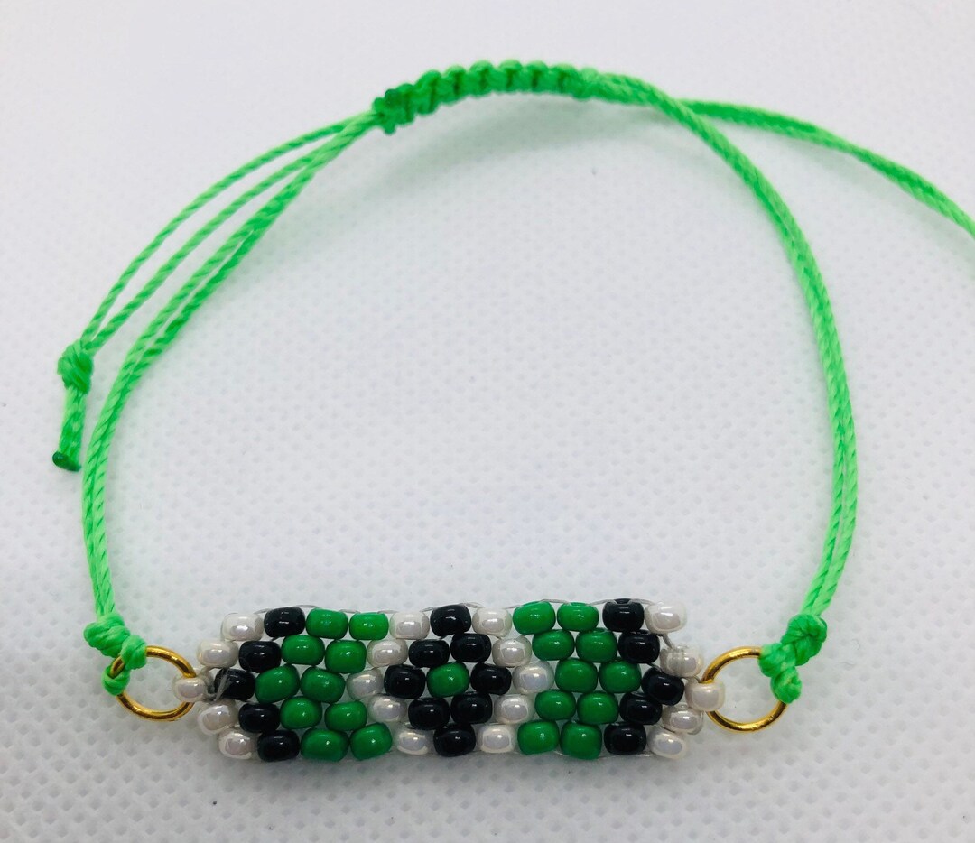 Seed Bead Friendship Bracelet Green - Etsy