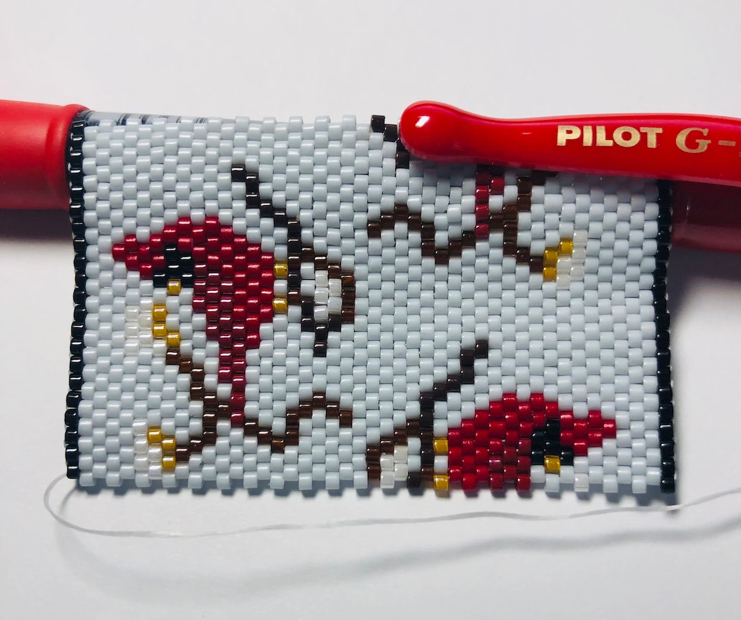 Two Way Cardinals Seed Bead Pen Wrap - Etsy