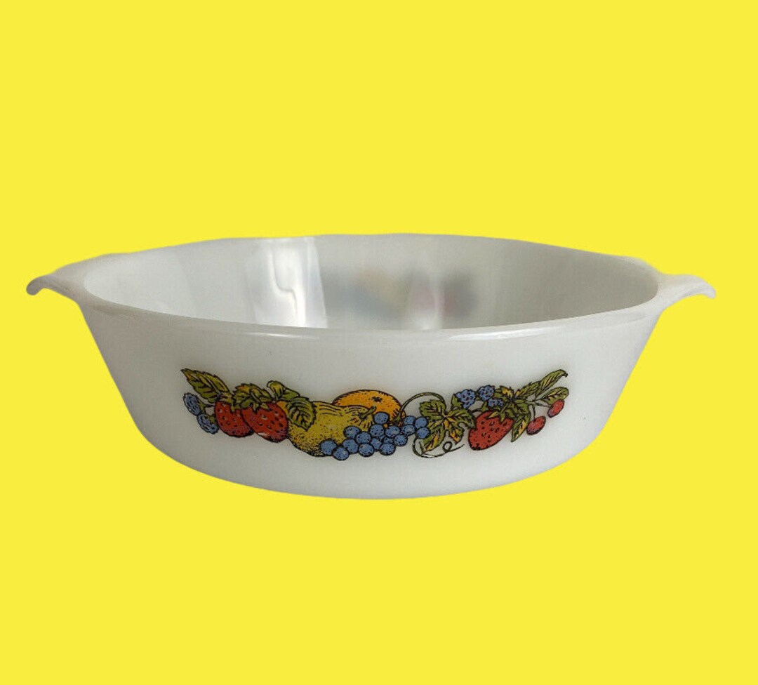 Vintage Anchor Hocking Fire King Fruit Harvest 2 Qt. Casserole Dish ...