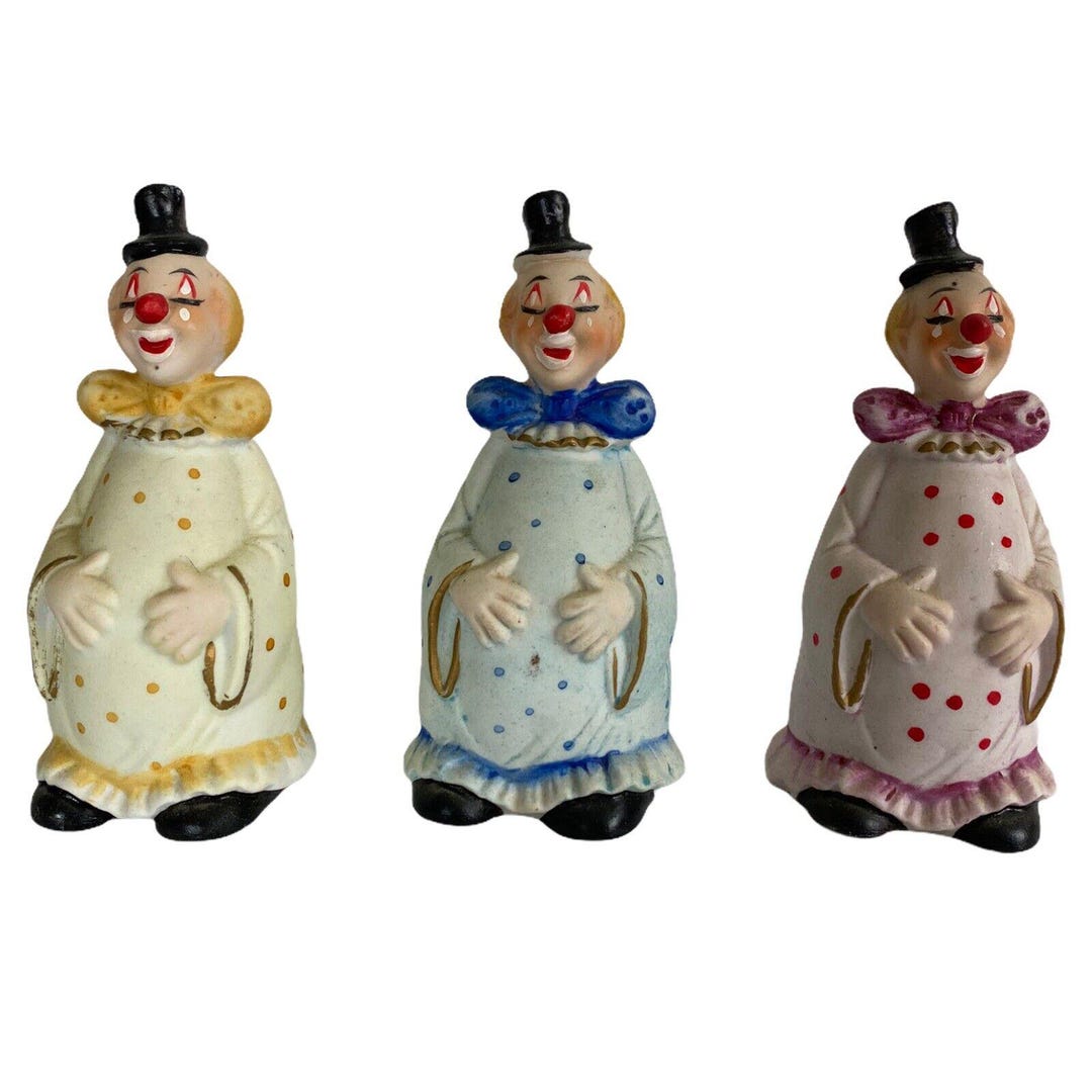 Vintage Ceramic Porcelain Clown Bell Figurine by APEX Nursery Decor 4.5 ...