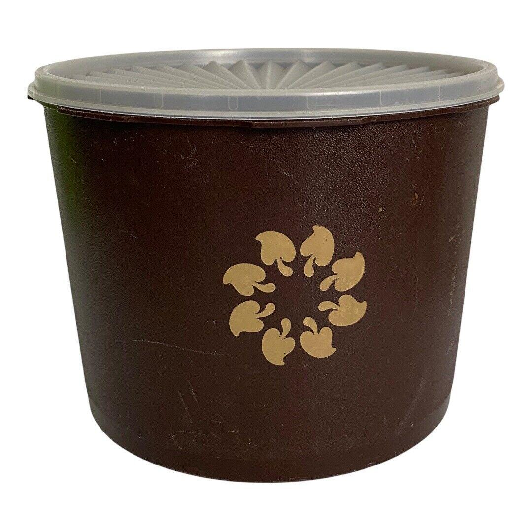 Tupperware Brown Servalier Canister With White Lid 1626-1 Vintage VTG ...