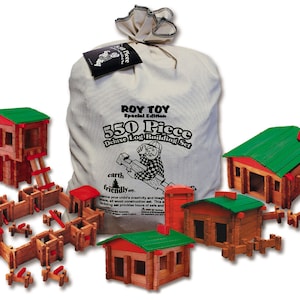 Roy Toy 550 Pc. Deluxe Log Building Set, Made in the USA - Etsy